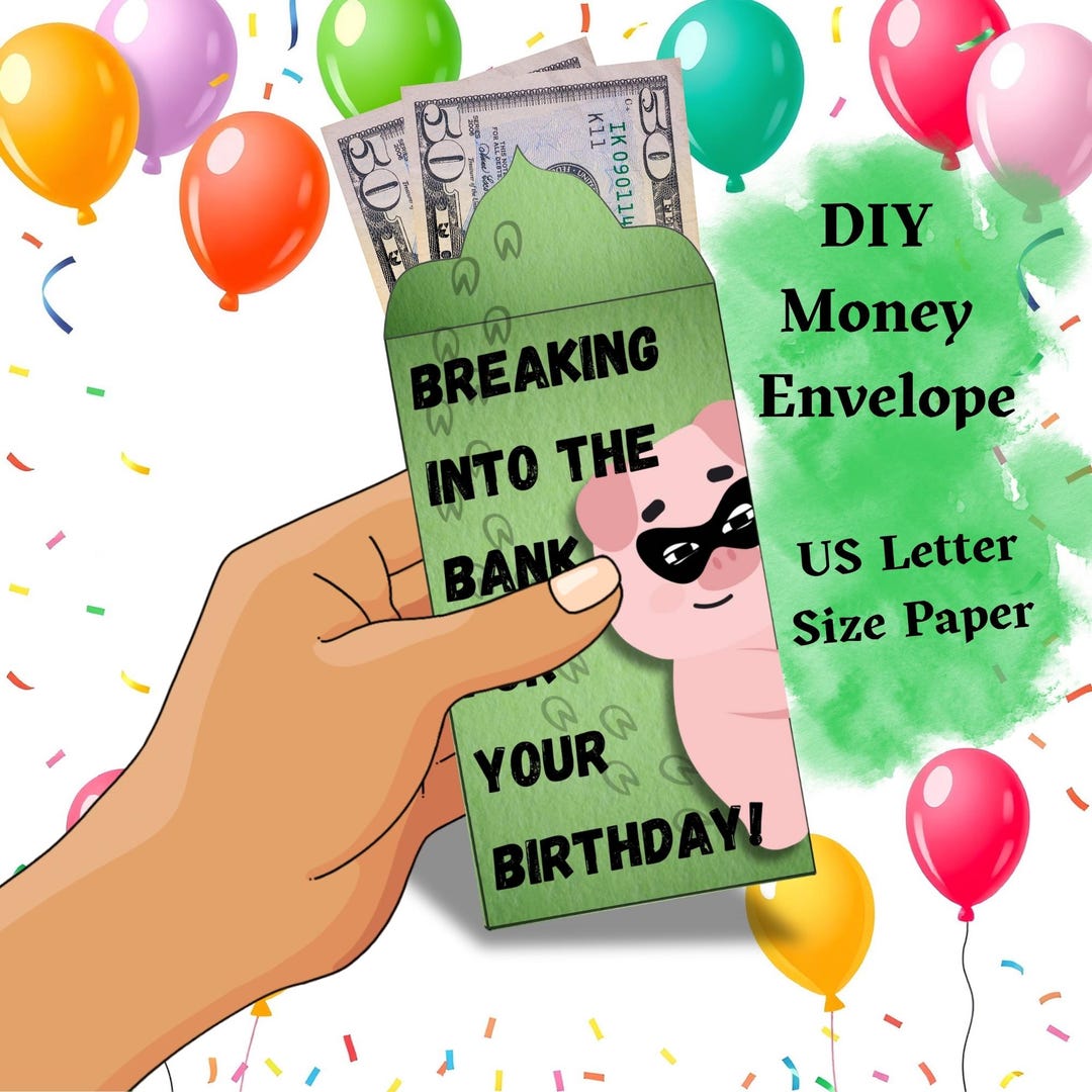 Printable Money Gift Box, Birthday Cash Holder, Fun DIY Gift Box ...