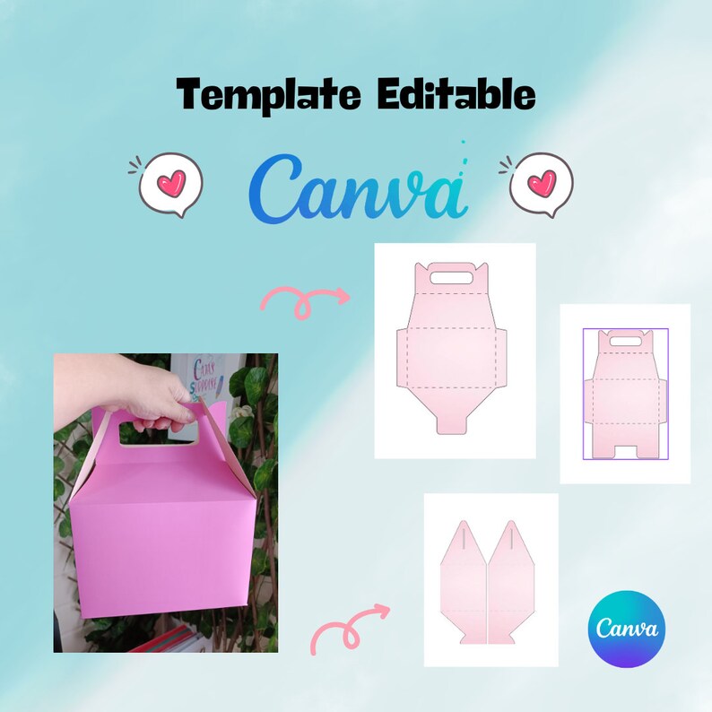 Lunch box template editable in canva - Etsy México