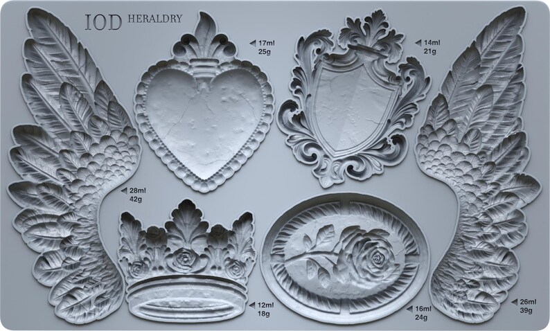 IOD Heraldry Decor Mould™ 6" X 10" FREE SHIPPING Order Over 150 Resin ...