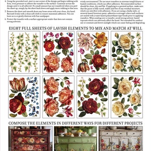 IOD Collage De Fleurs Decor Transfer Pad™ 12" X 16" Full Size Rub on ...