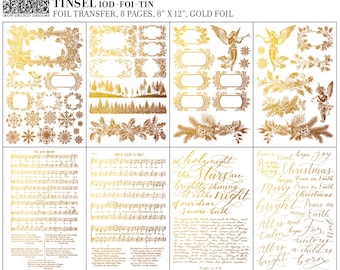 IOD Curated Signage Gold Foil Decor Transfer Pad™ 12 X 16 Full Size Rub ...