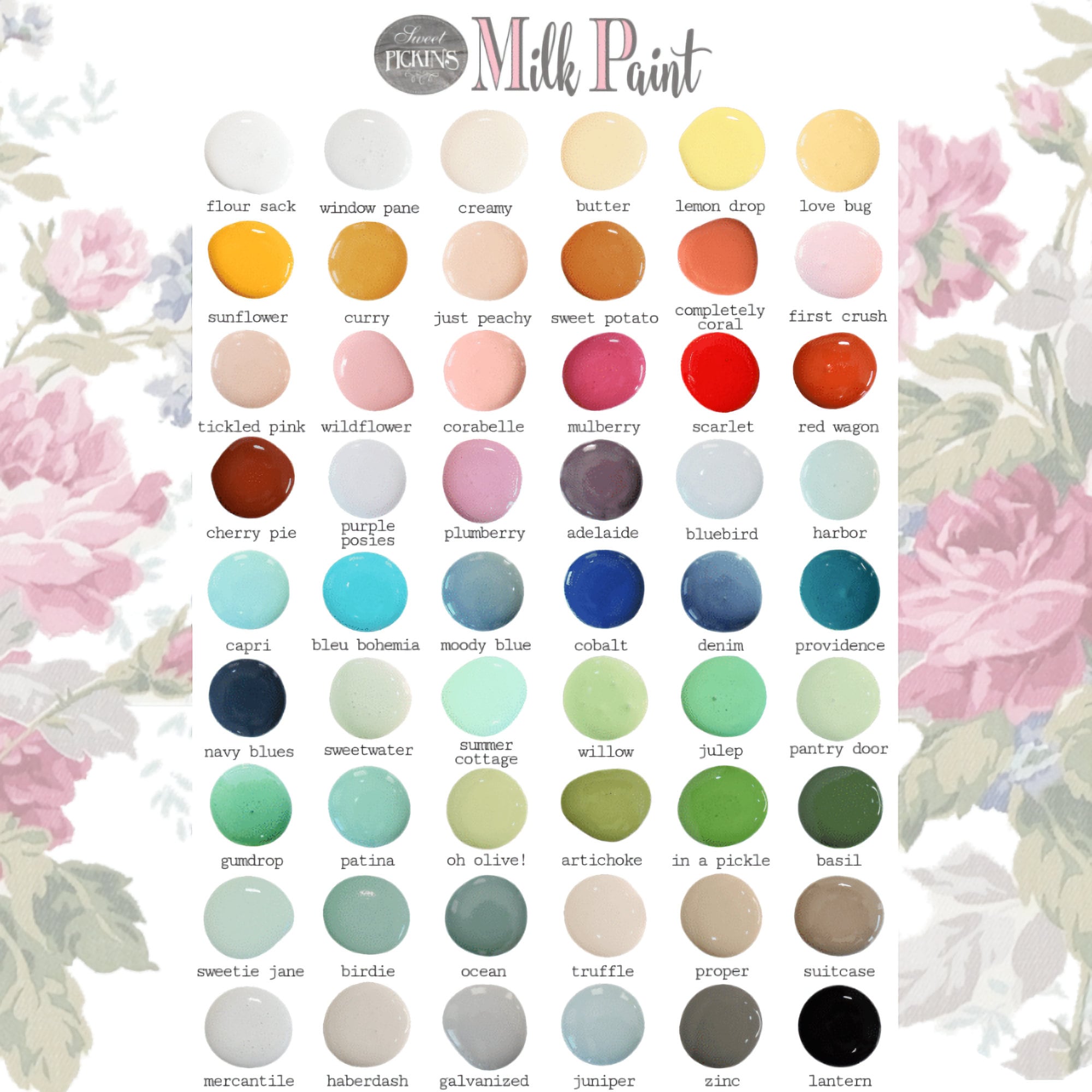Sweet Pickins Milk Paint in 2oz Sample Size, Pint, Quart and Gallon in ...