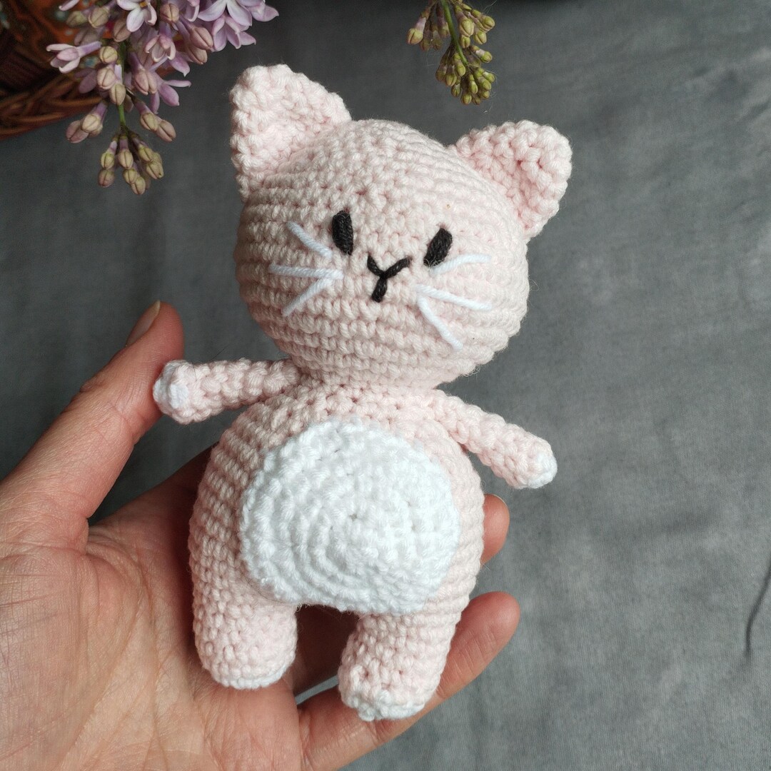 Light Pink Cat Crochet Kit for Adults, Beginner Crochet Kit, Animal ...
