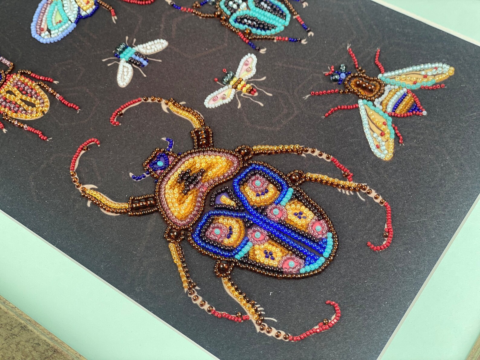 Bugs Bead Embroidery Kit: DIY Insect Beading on Printed Felt Base - Etsy