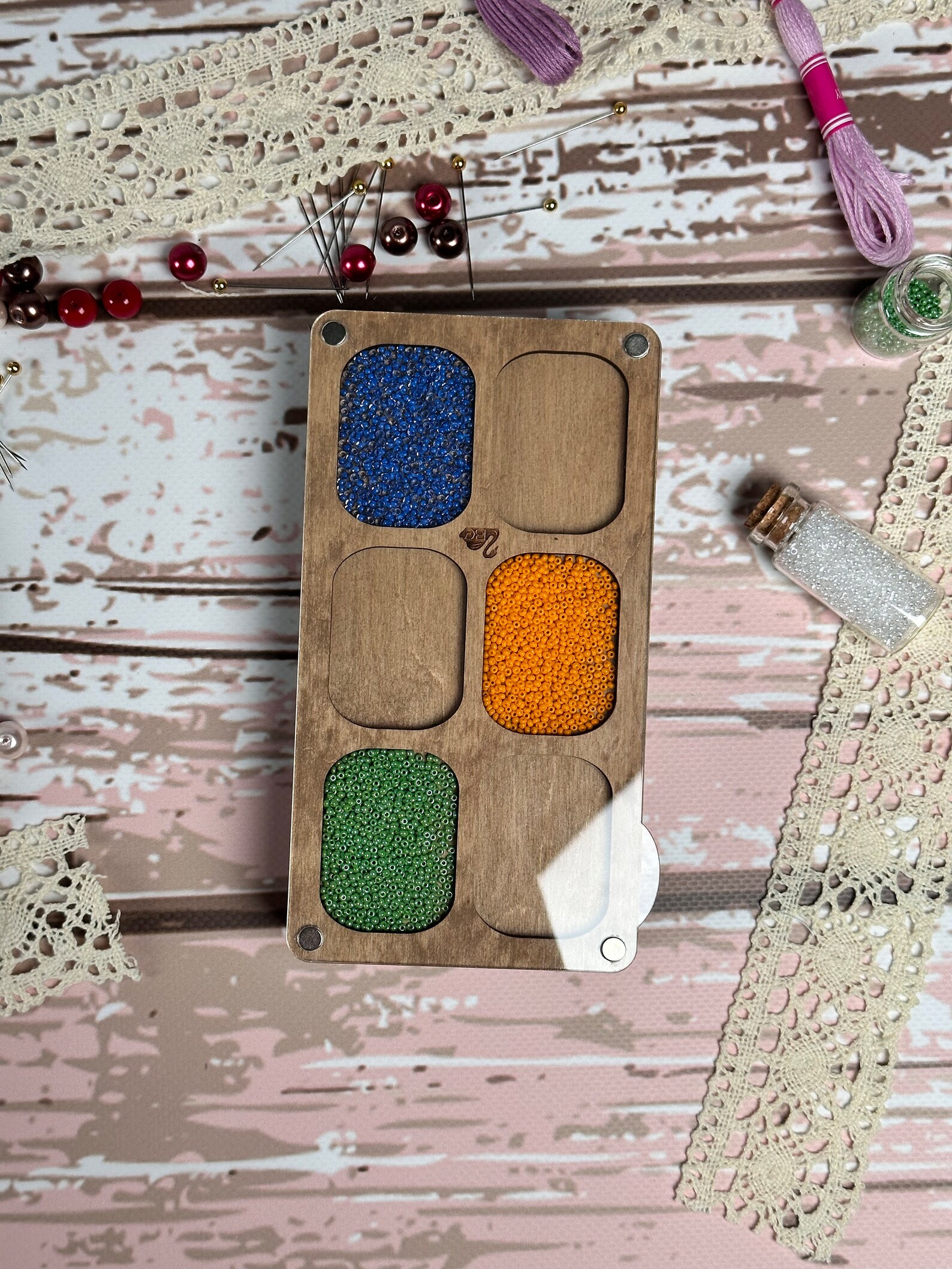 Personalizable Seed Bead Organizer: Handmade Wooden Beading Board - Etsy