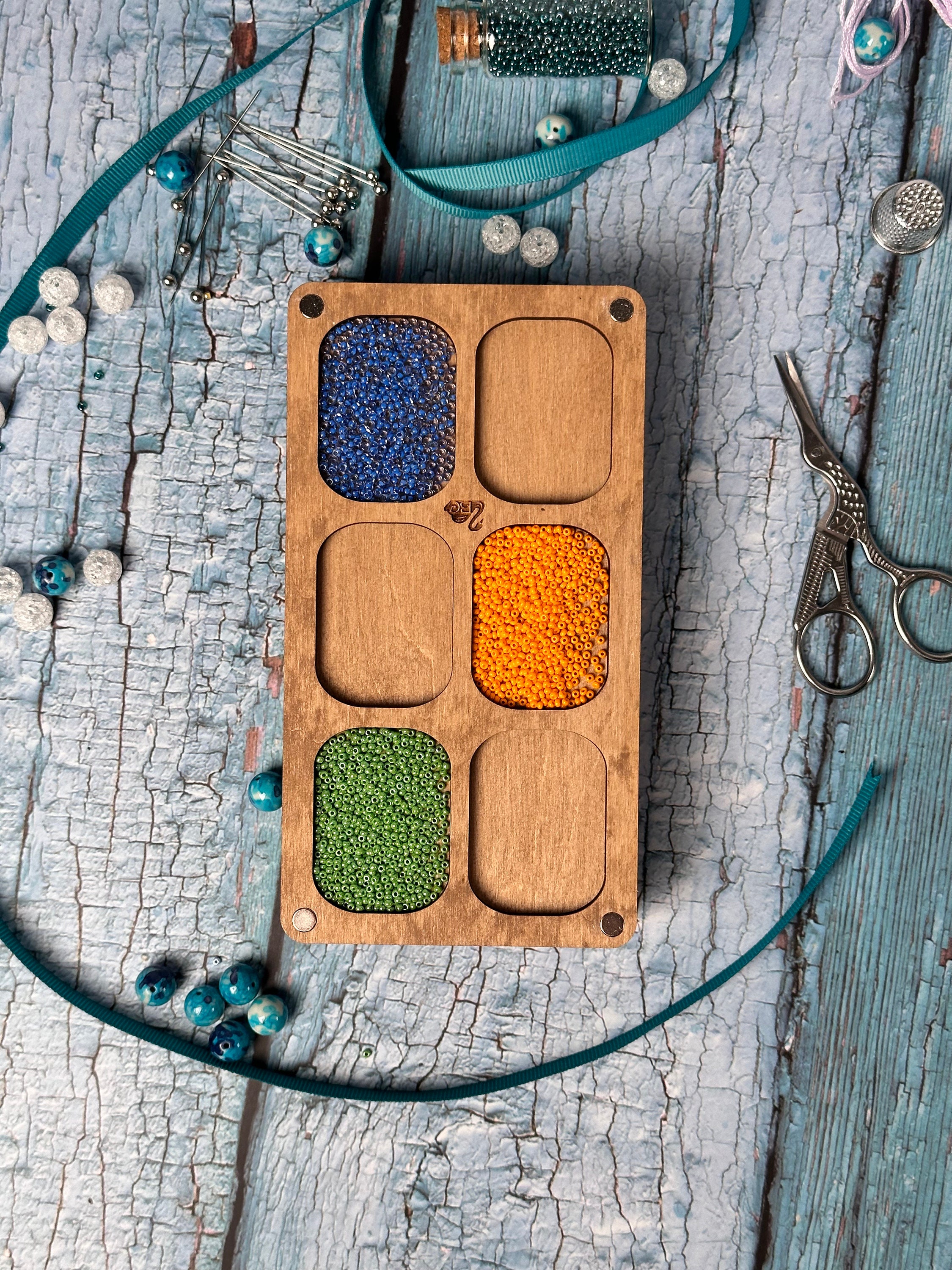Personalizable Seed Bead Organizer: Handmade Wooden Beading Board - Etsy