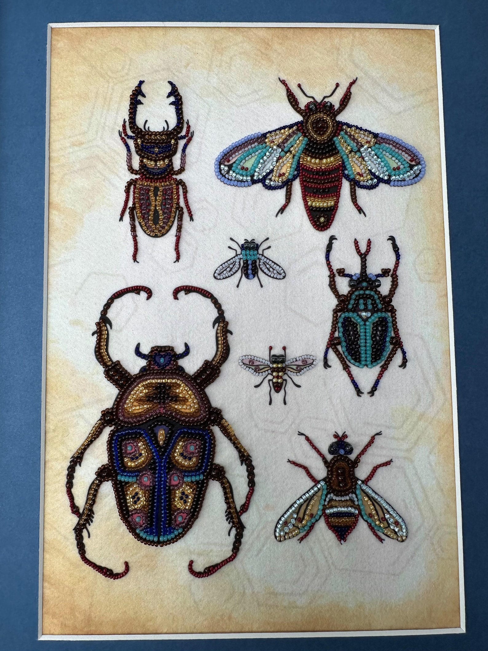 Bugs Bead Embroidery Kit: DIY Insect Beading on Printed Felt Base - Etsy