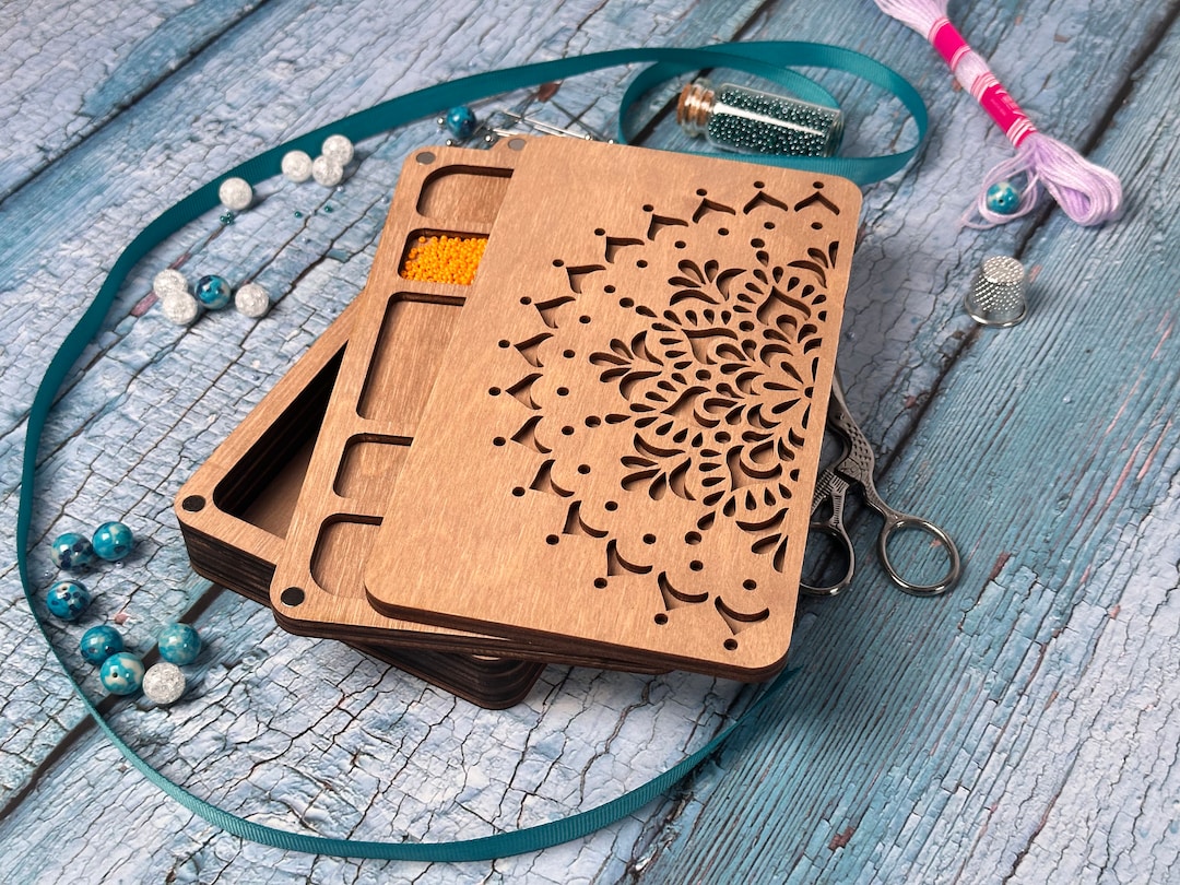 Personalizable Seed Bead Organizer: Wooden Beading Board Box - Etsy