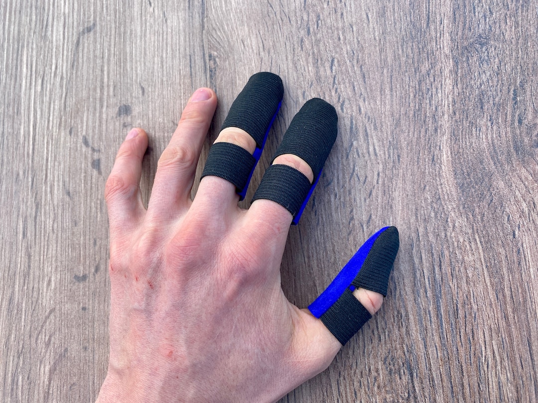 Blue Leather Finger Protector, Men's Finger Guard, Wood Carving ...