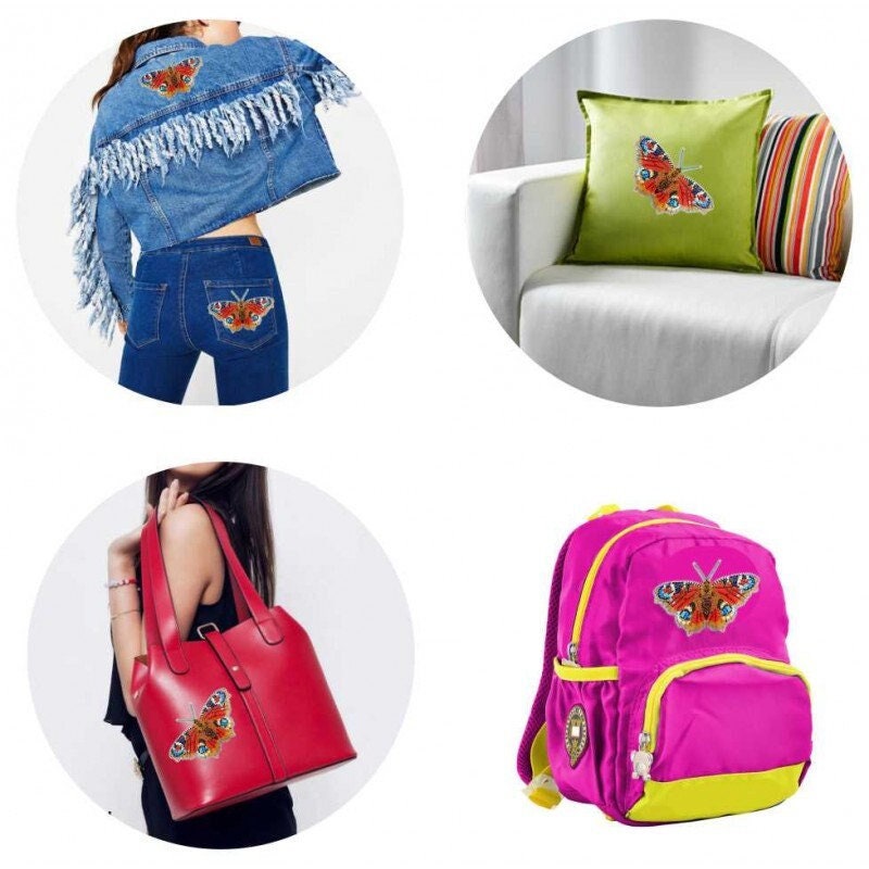 Swallowtail Butterfly papilio Machaon Applique Bead Embroidery Kit. DIY ...