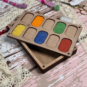 Personalizable Seed Bead Organizer: Handmade Wooden Beading Box - Etsy