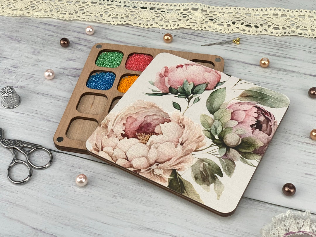 Personalizable Seed Bead Organizer, Seed Bead Storage, Wooden Box for ...
