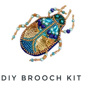 Bead Embroidery Kit Bug. Seed Bead Brooch Kit. DIY Craft Kit. Insect ...