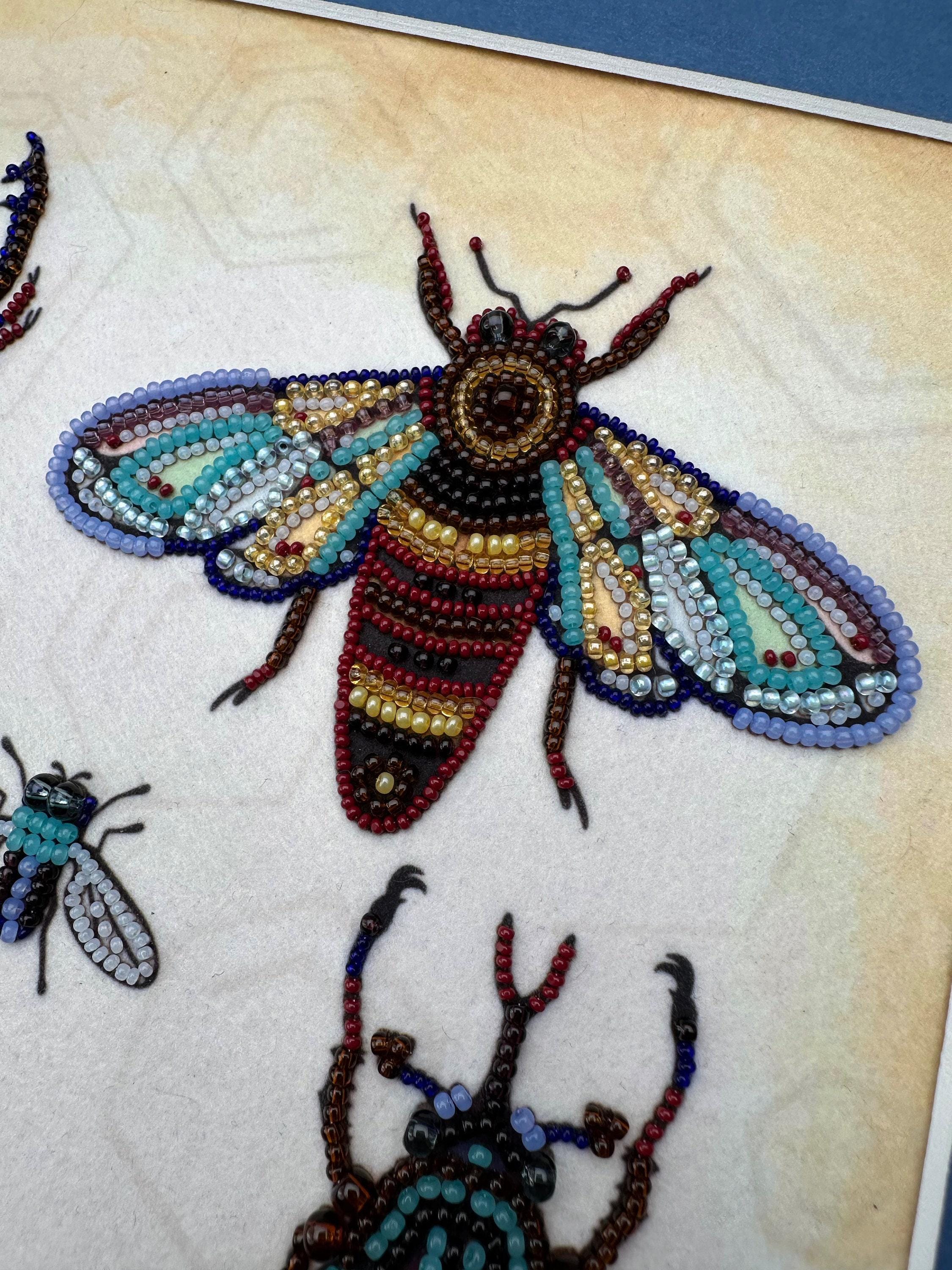 Bugs Bead Embroidery Kit: DIY Insect Beading on Printed Felt Base - Etsy