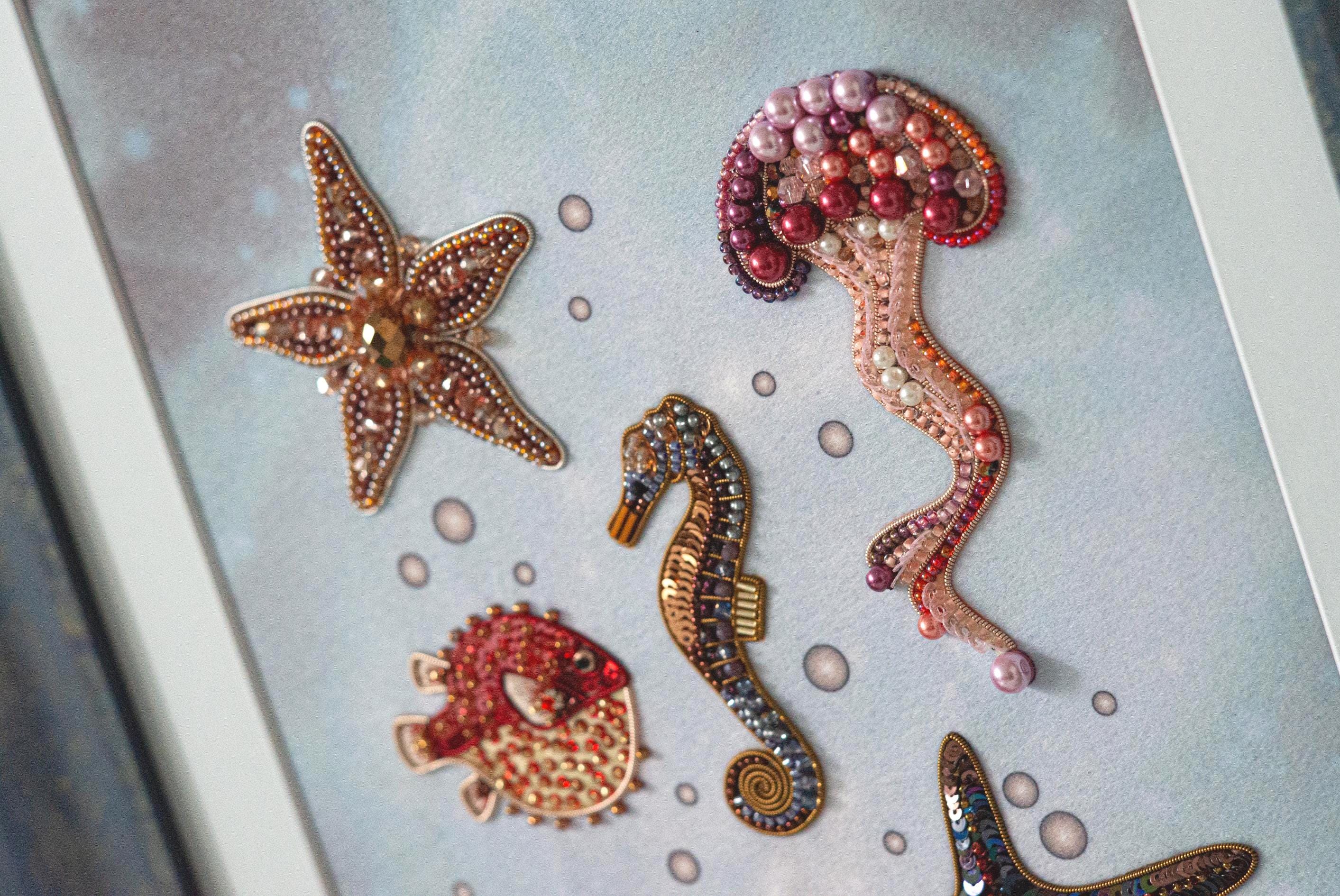 Maritime Bead Embroidery Kit: DIY Sea Life Picture Art - Etsy
