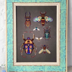 Bugs Bead Embroidery Kit: DIY Insect Beading on Printed Felt Base - Etsy