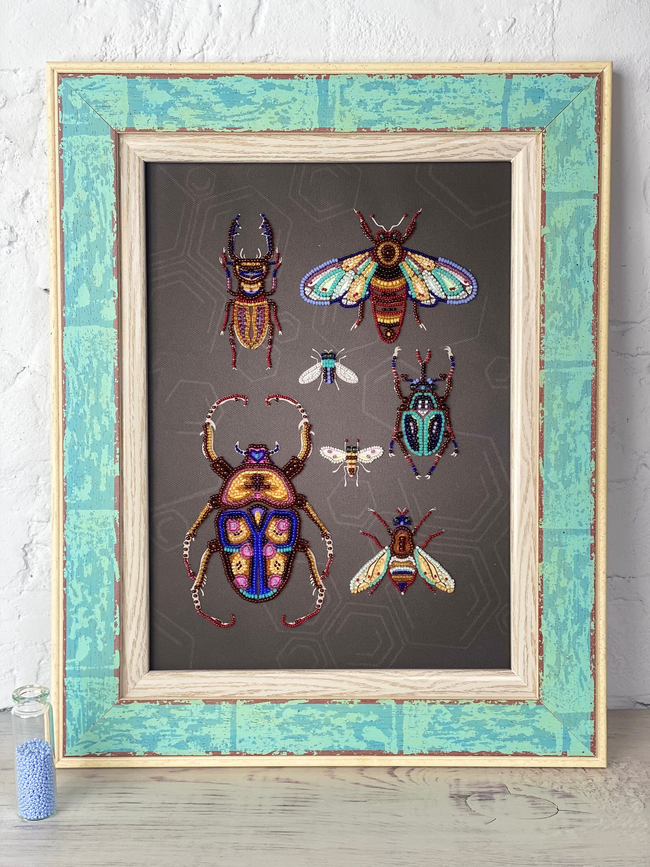 Bugs Bead Embroidery Kit: DIY Insect Beading on Printed Felt Base - Etsy