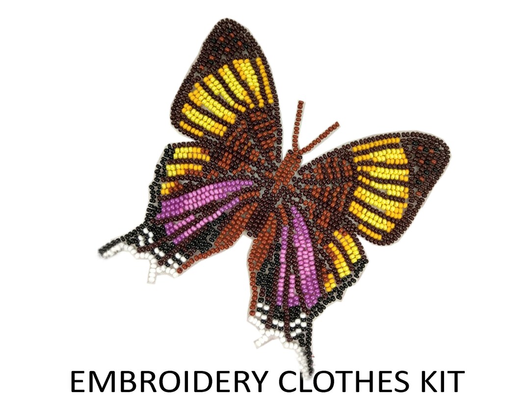 Marpesia Marcella Butterfly Applique Bead Embroidery Kit. DIY Insect ...