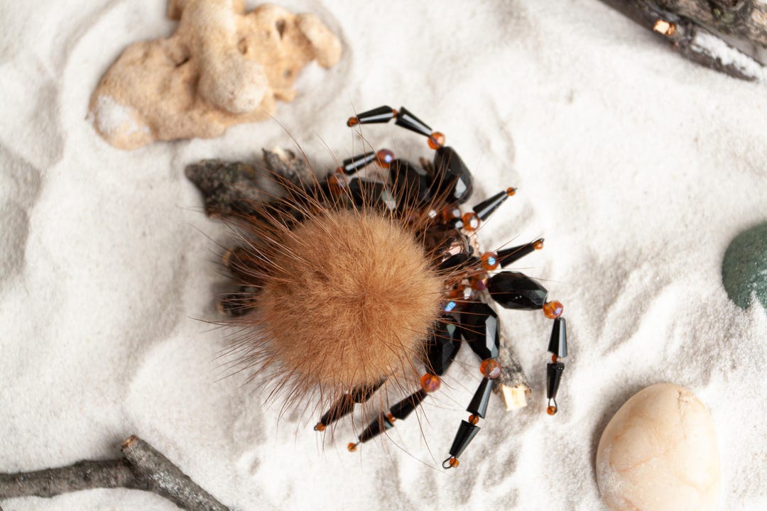 Tarantula Beaded Brooch DIY Kit | Large Statement Spider Embroidery Set ...