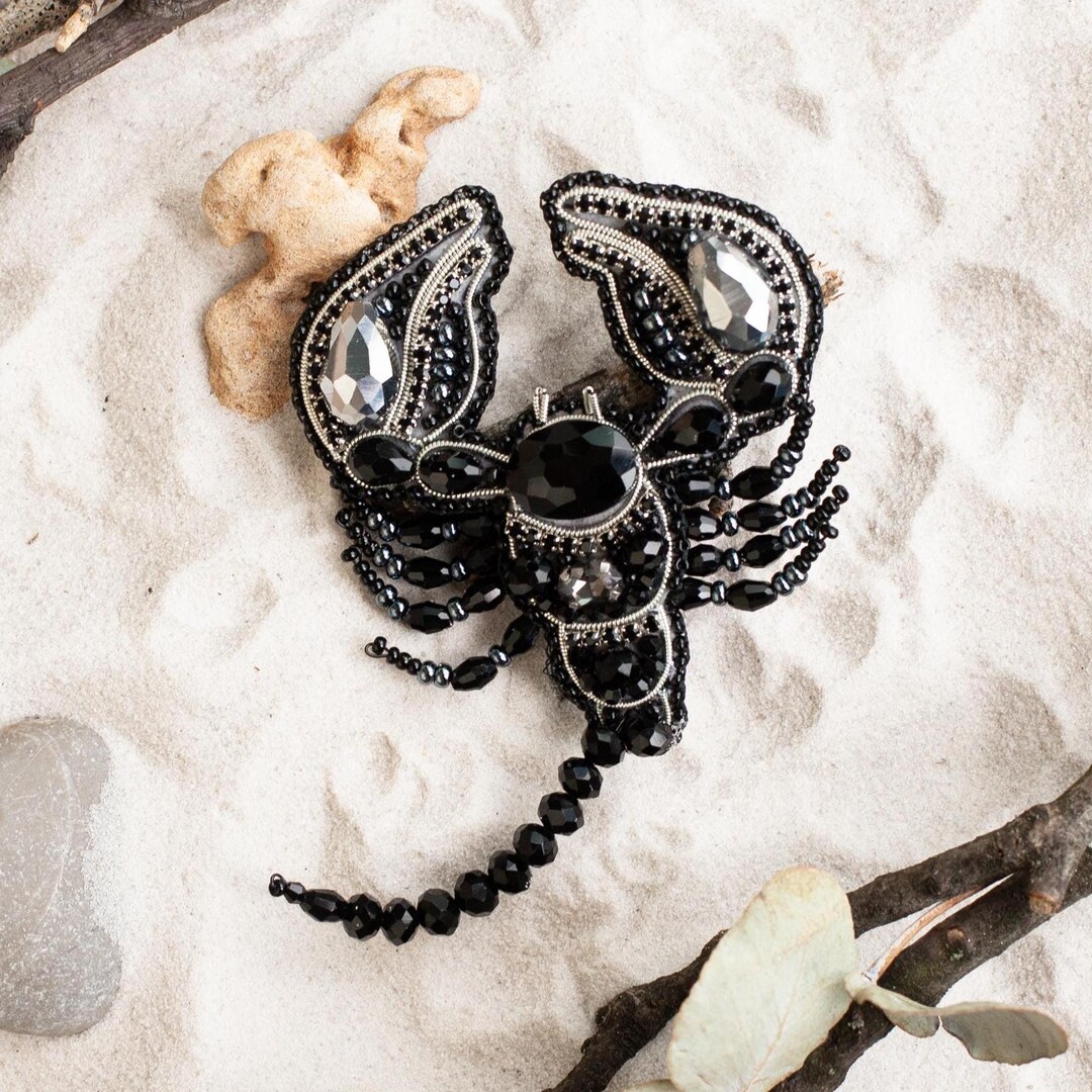 Bead Embroidery Kit Scorpion. DIY Seed Bead Brooch Kit, Insect Beading ...