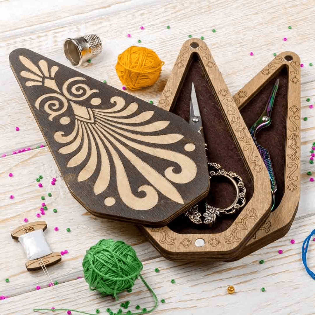 2-slot Scissors Storage, Wooden Organizer, Scissors Keeper, Needlework ...