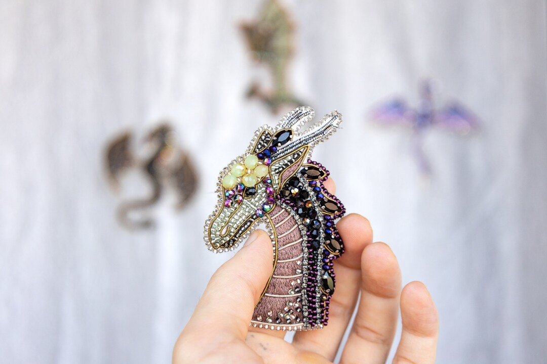 Dragon Bead Embroidery Kit. Seed Bead Brooch Kit. DIY Craft Kit ...