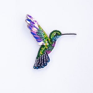 Hummingbird Bead Embroidery Kit. Seed Bead Brooch Kit. DIY Craft Kit ...