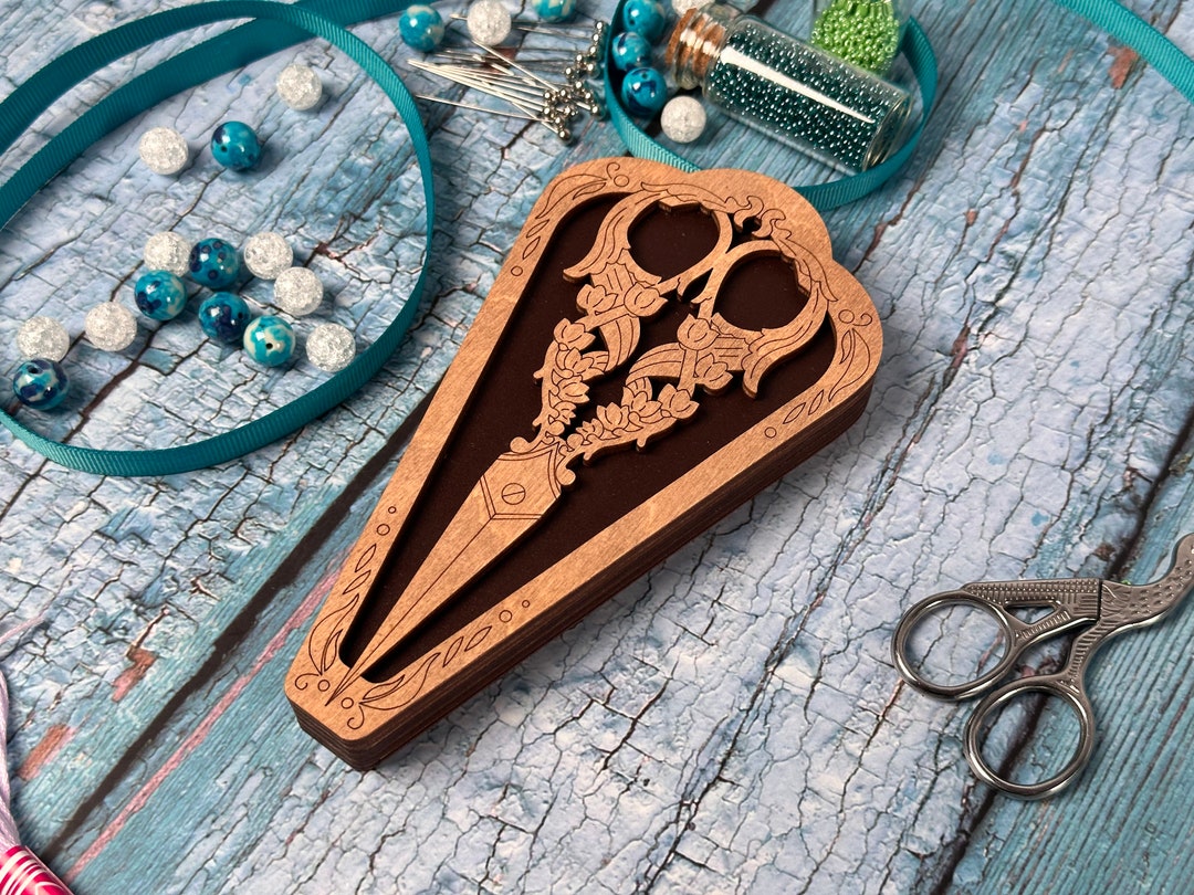 Scissors Storage, Wooden Organizer, Scissors Plywood Keeper, Needlework ...
