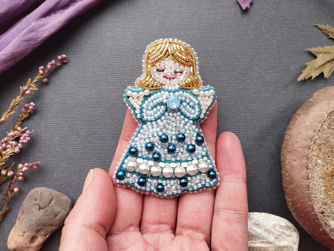 Beaded Angel Brooch Kit | DIY Christmas Ornament Craft - Etsy