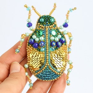 Bead Embroidery Kit Bug. Seed Bead Brooch Kit. DIY Craft Kit. Insect ...