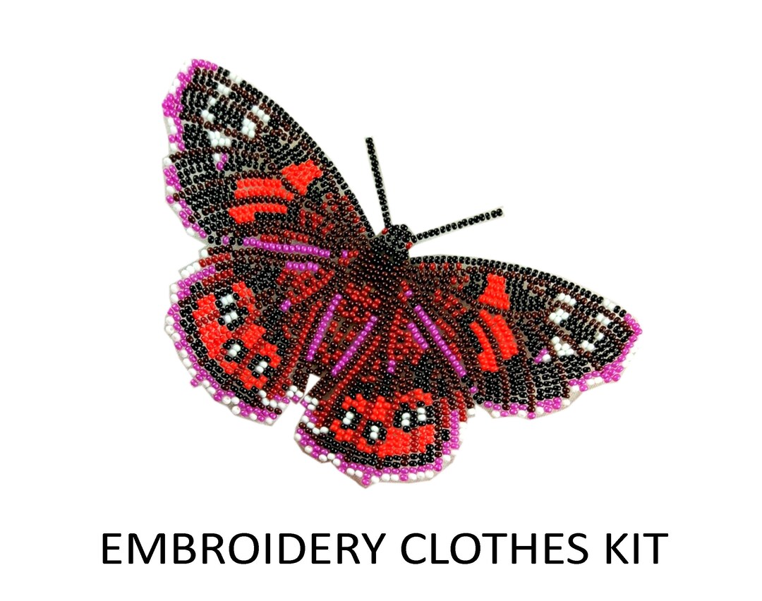 Vanessa Atalanta and Hypanartia Kefersteini Butterfly Applique Bead ...