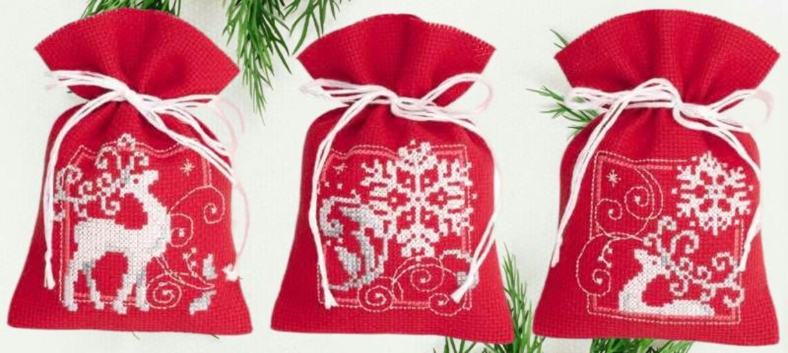 Christmas Sachet Bags Cross Stitch Kit: Winter Embroidery Designs - Etsy