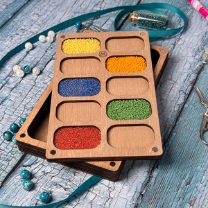 Personalizable Seed Bead Organizer: Handmade Wooden Beading Box - Etsy