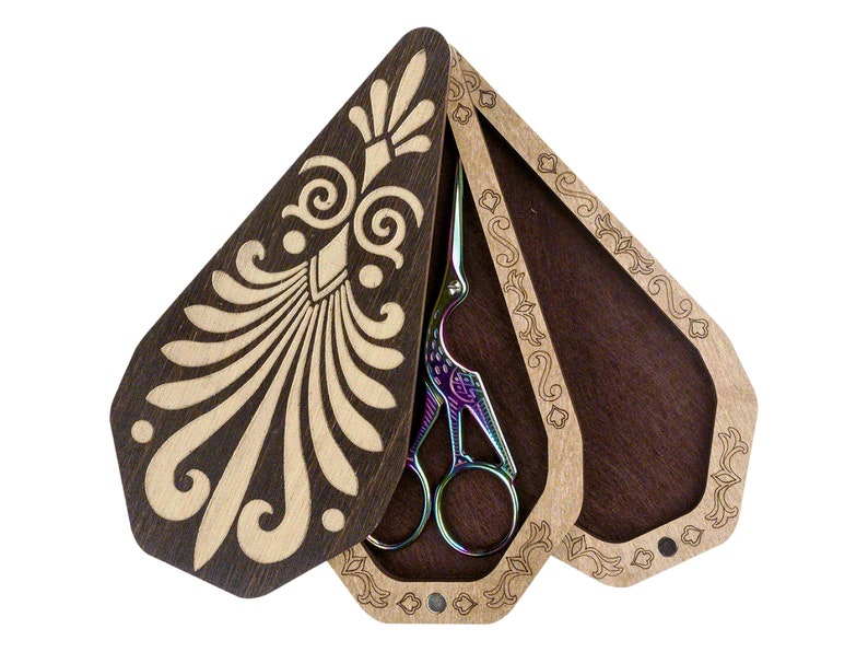 Floral Plywood Scissors Organizer: 2-slot Needlework Storage - Etsy