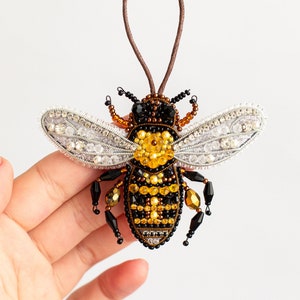 Bead Embroidery Kit Honey Bee. Seed Bead Brooch Kit. DIY Craft Kit ...