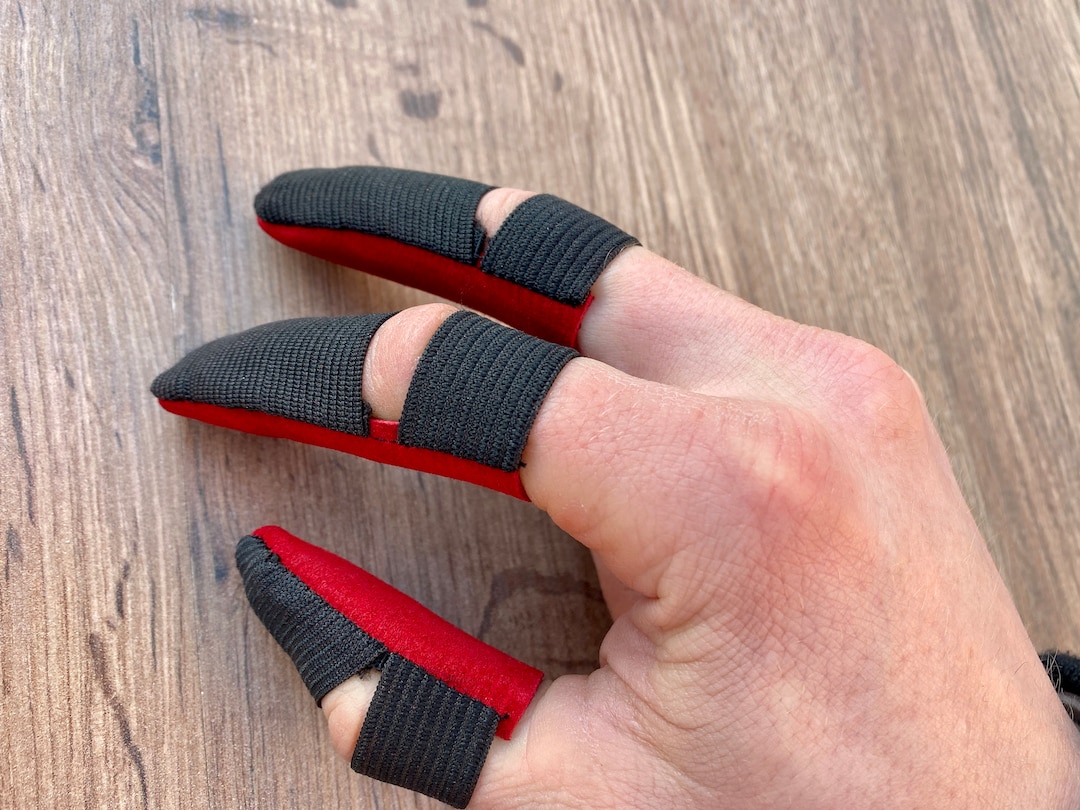 Red Finger Guards, Men's Leather Thimble, Wood Carving Tools, Set of 3 ...