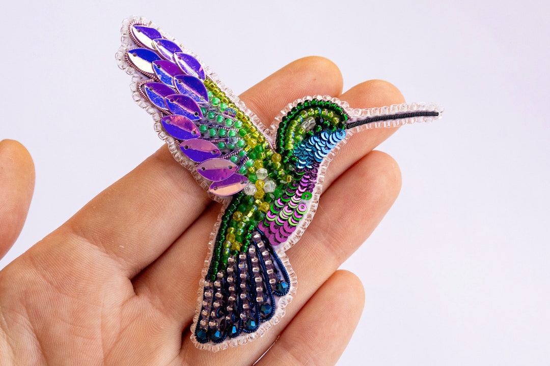 Hummingbird Bead Embroidery Kit: DIY Brooch/pendant Jewelry Making - Etsy