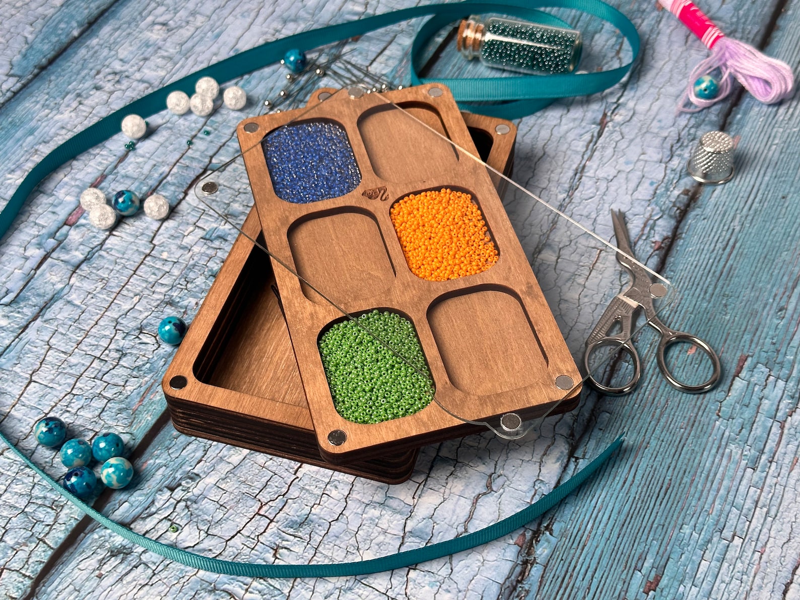 Personalizable Seed Bead Organizer: Handmade Wooden Beading Board - Etsy