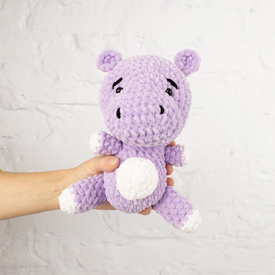 Light Purple Plush Hippo Crochet Kit for Adults, Beginner Crochet Kit ...