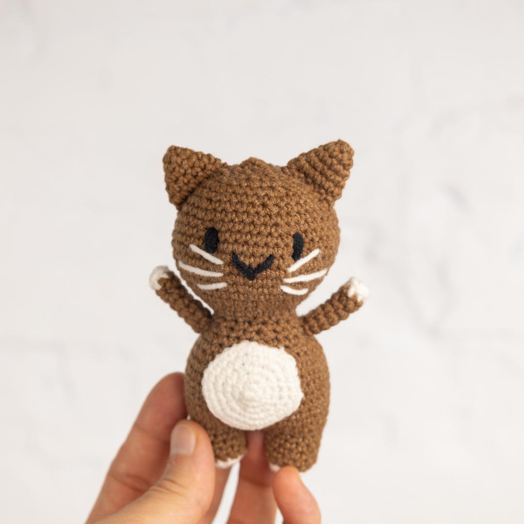 Brown Cat Crochet Kit for Adults, Beginner Crochet Kit, Animal ...