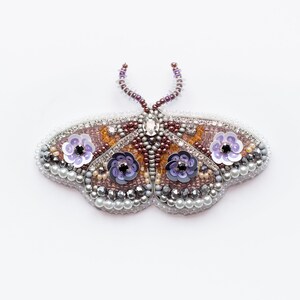 Bead Embroidery Kit Violet Butterfly. Seed Bead Brooch Kit. DIY Craft ...
