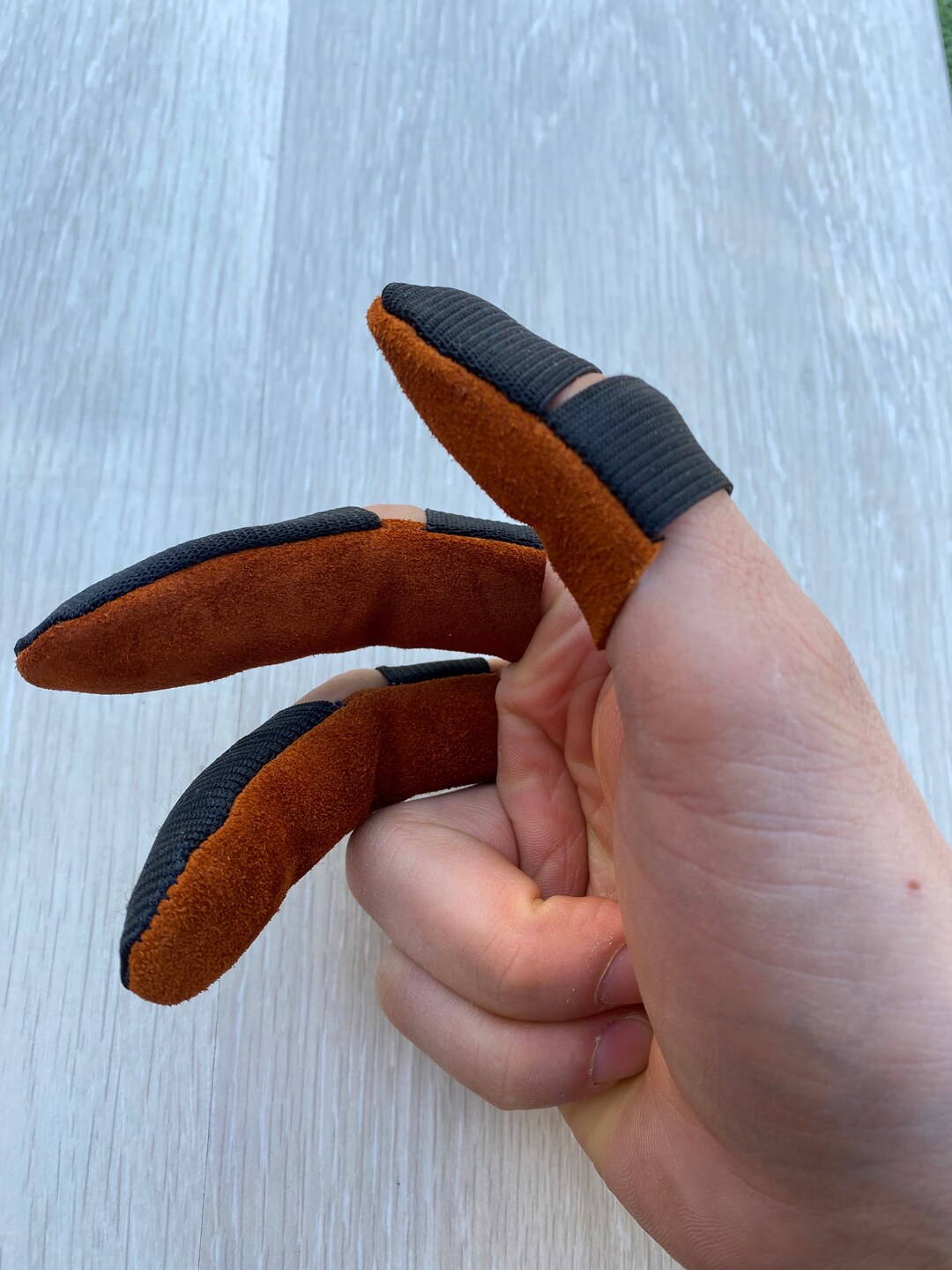 Cognac Suede Leather Finger Protectors: Wood Carving, Felting ...