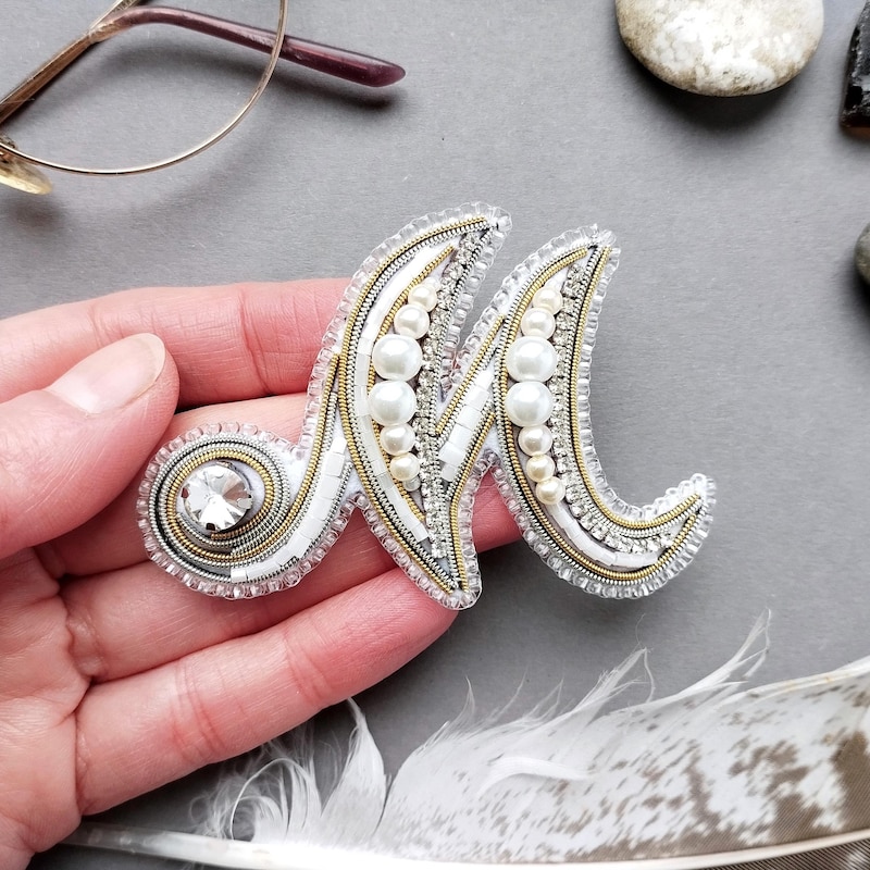 Felt Letter With Beads - Etsy