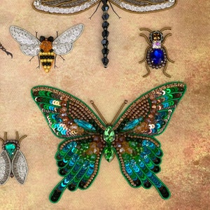 Bugs Bead Embroidery Kit: DIY Insect Beading on Printed Felt Base - Etsy