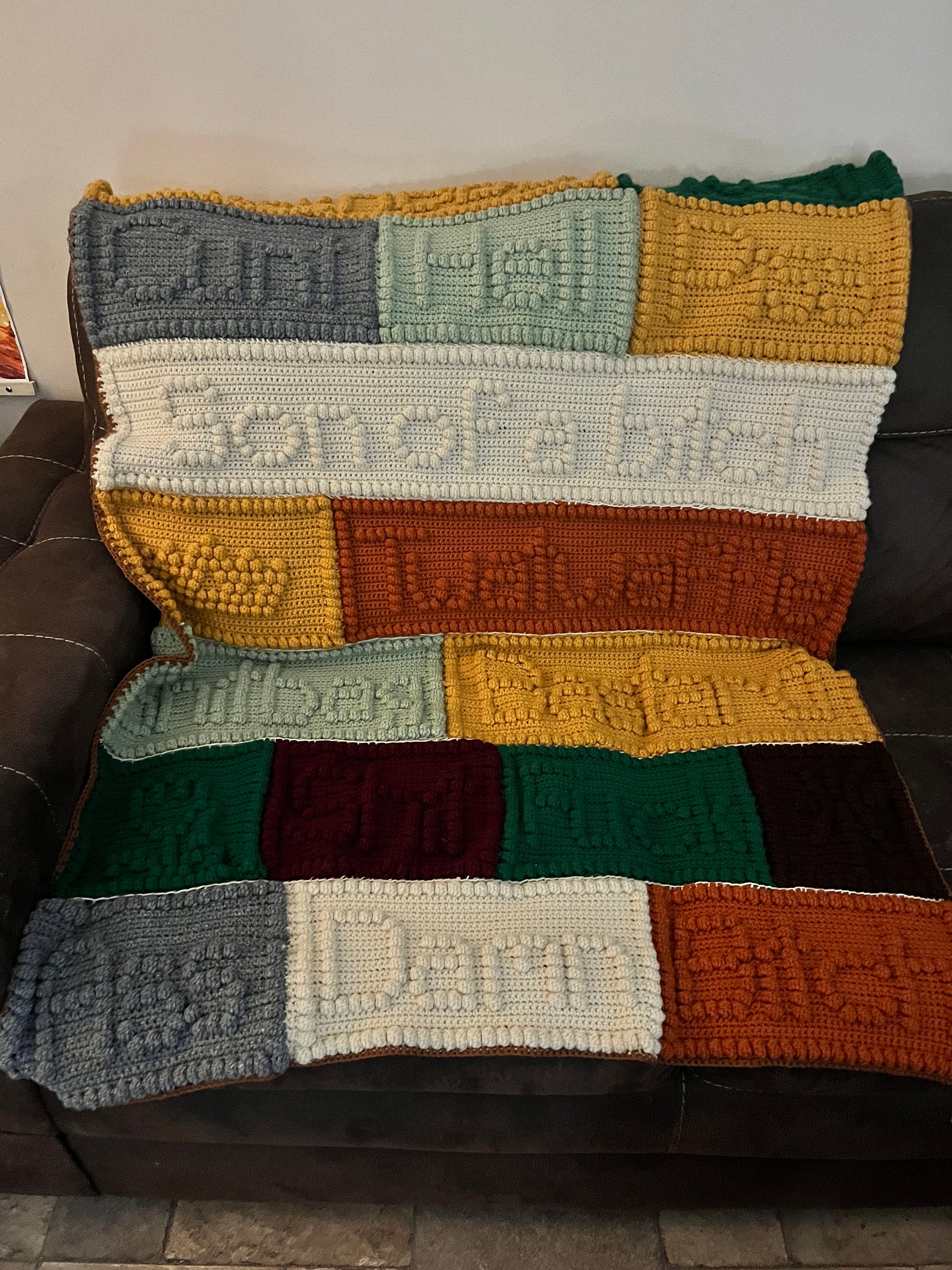 Handmade Crochet Swear Throw Blanket - Etsy