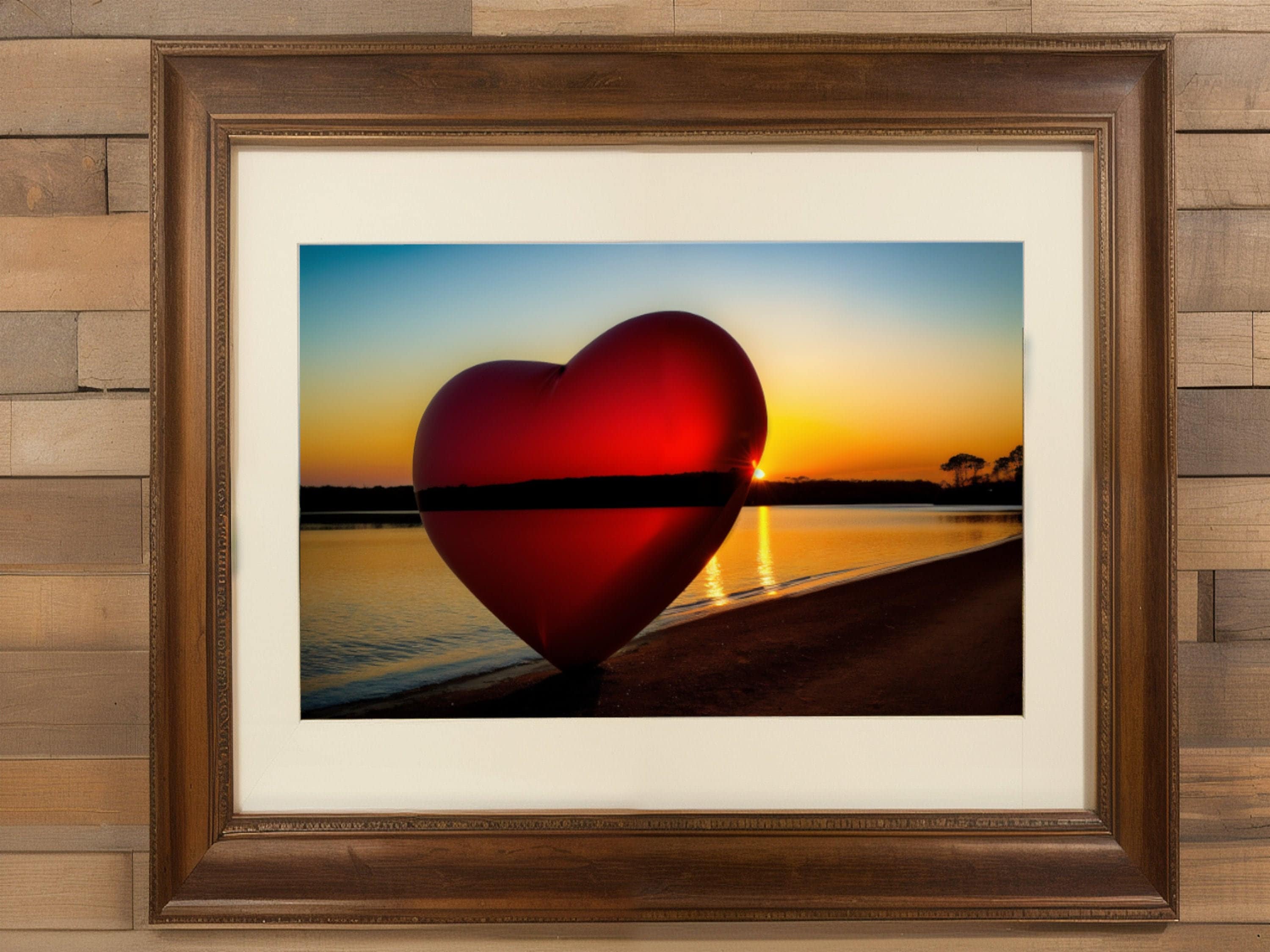 PRINTABLE Scenic Landscape | Print Heart Beach Valentine Landscape ...