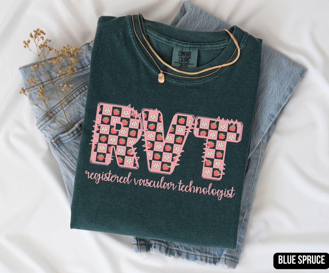 Strawberry Print Registered Vascular Technologist Shirt, Vascular Tech ...