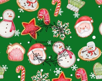 Xmas Sugar Cookie Repeat Pattern, Christmas Cookie Seamless File, Xmas ...