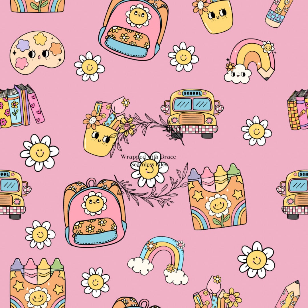 Back to School Seamless File - Etsy