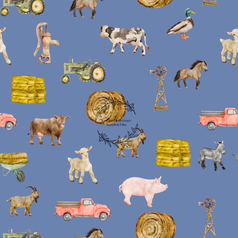 Farm Seamless File - Etsy